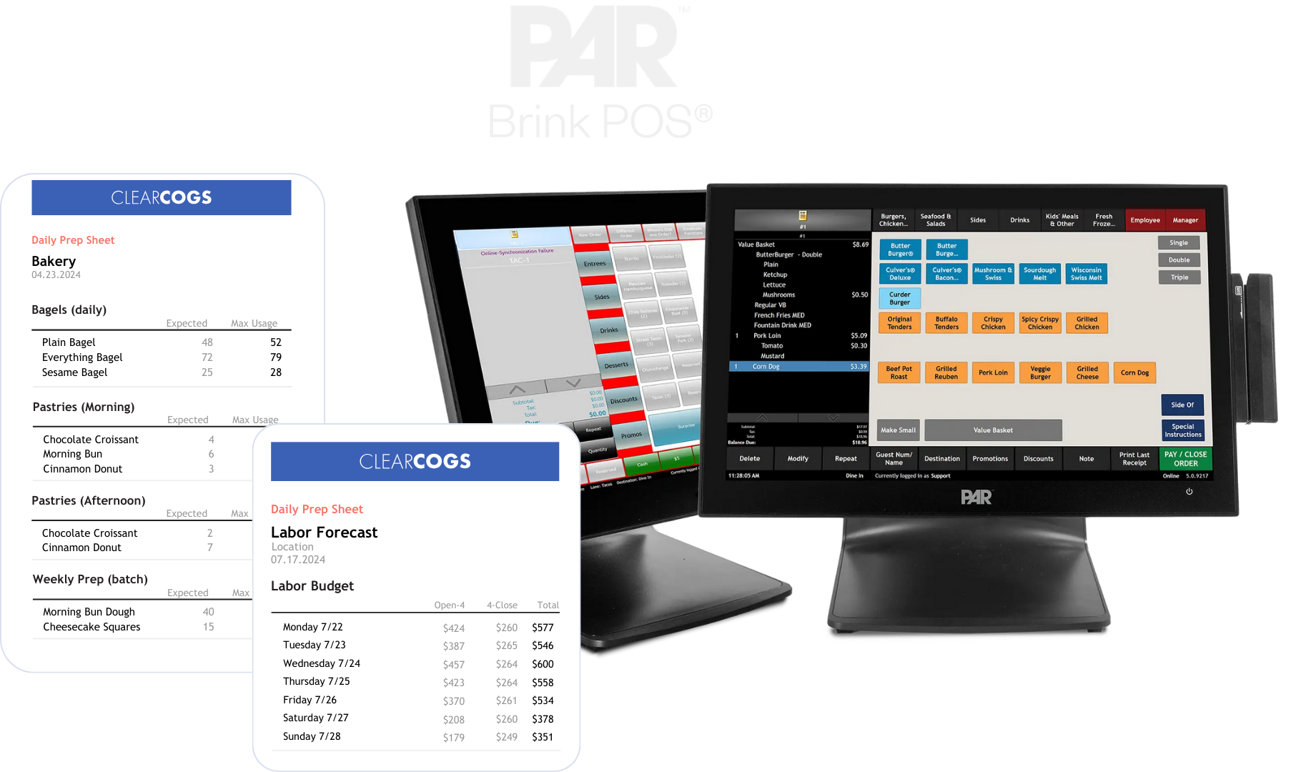 Exclusive PAR Brink POS Integration - ClearCOGS